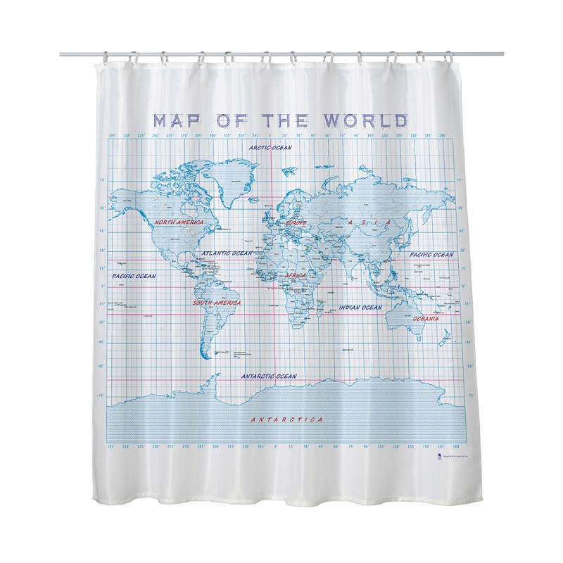 Map Of The World Shower Curtain | Mr.sci science factory