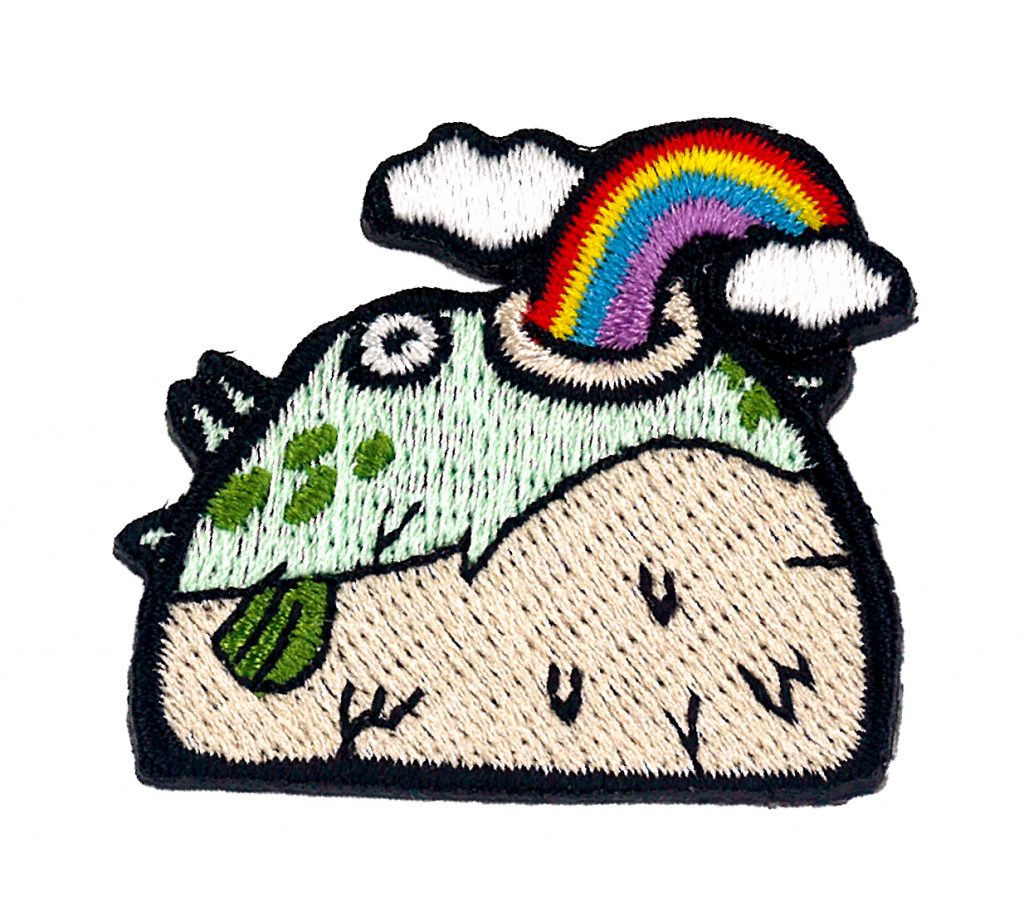 Pocket embroidered stickers – Rainbow Puffer fish | Mr.sci science factory